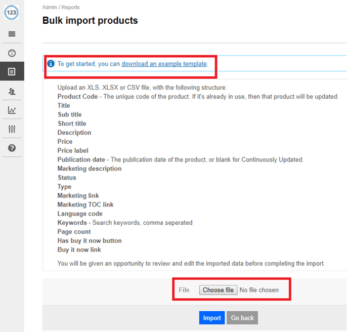 Bulk Upload Reports (Metadata)