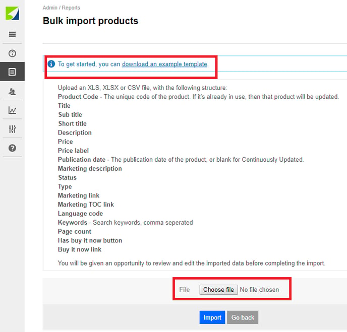 Bulk Upload Reports (Metadata)