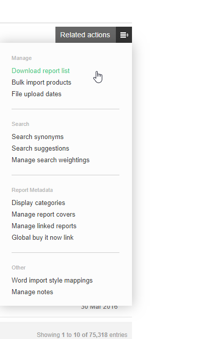 Bulk Upload Reports (Metadata)