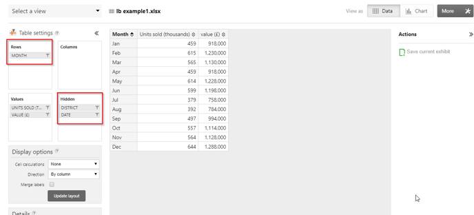 Creating a Data Exhibit