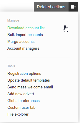 Download a List of all Accounts