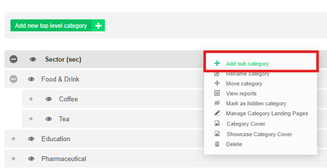 Creating a Display Category